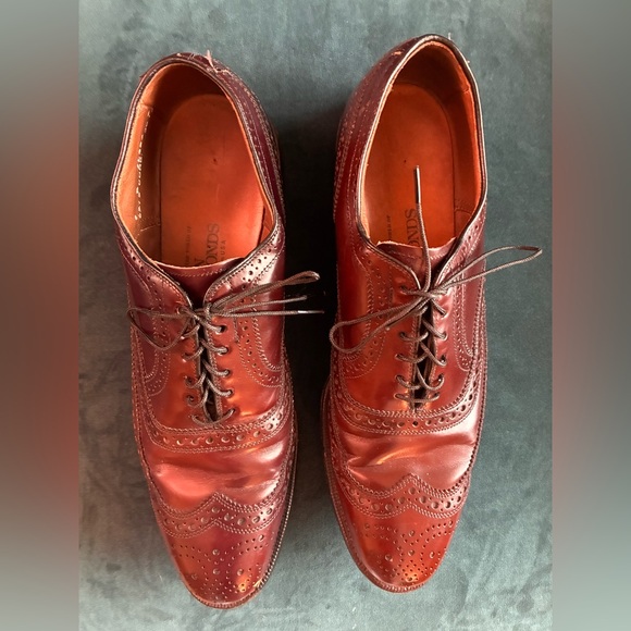 Allen Edmonds | Shoes | Allen Edmonds Burgundy Leather Wingtip Dress ...